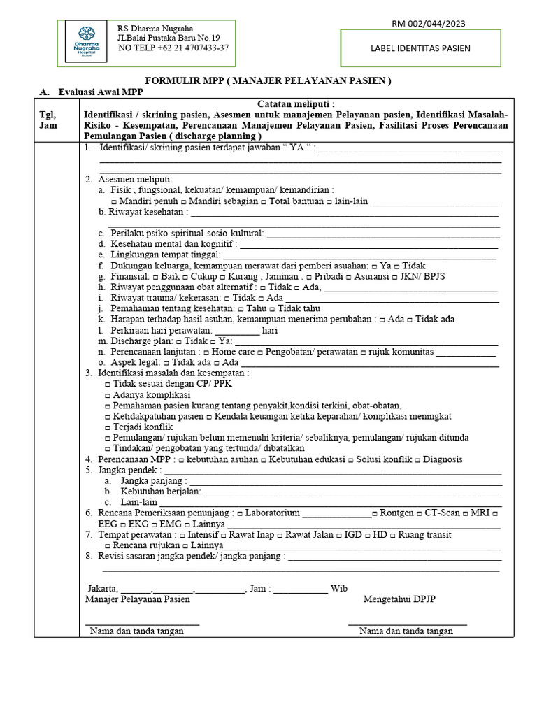 MPP A. Evaluasi Awal | PDF