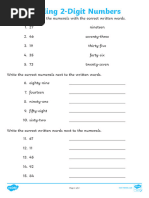 English Numbers 1 To 100 Worksheet | PDF