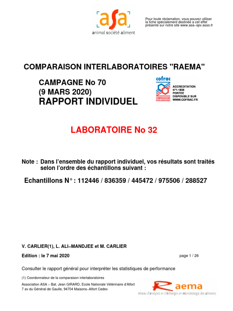 Résultats Campagne No 70 RAEMA | PDF | Méthodologie | Économie ...