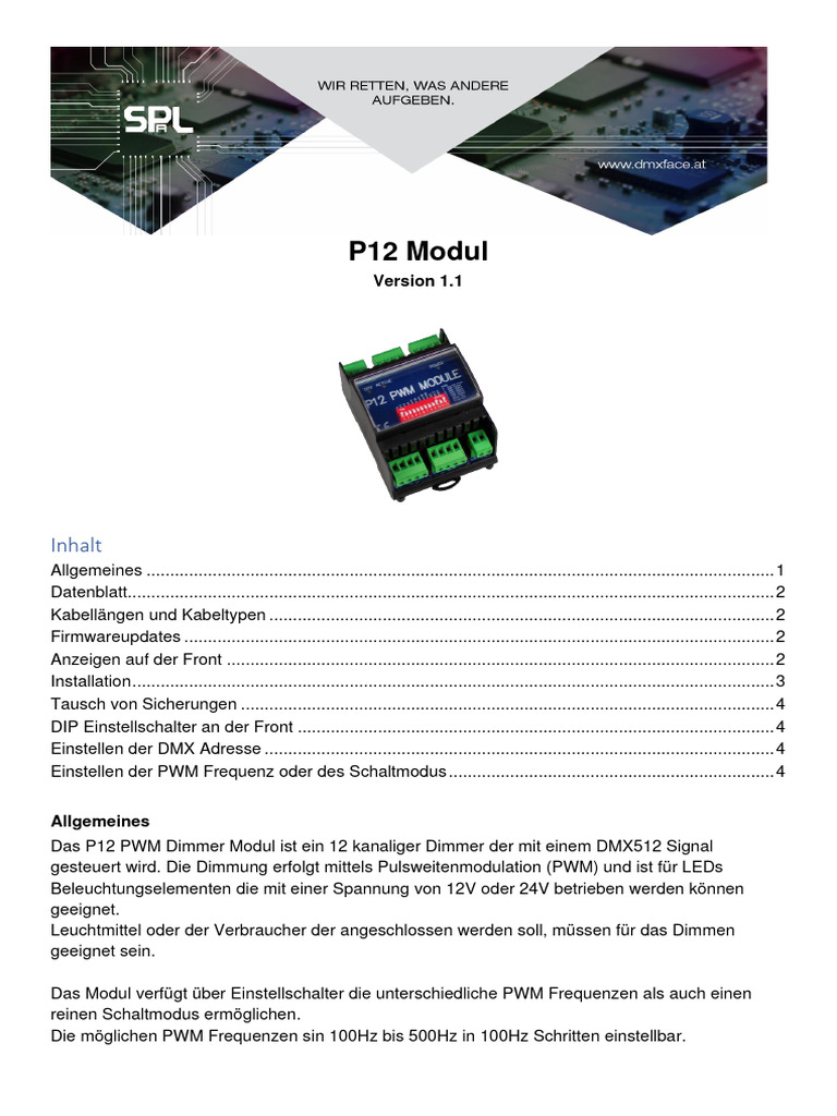 P12 PWM Dimmer Module Overview | PDF | Science & Mathematics | Computers