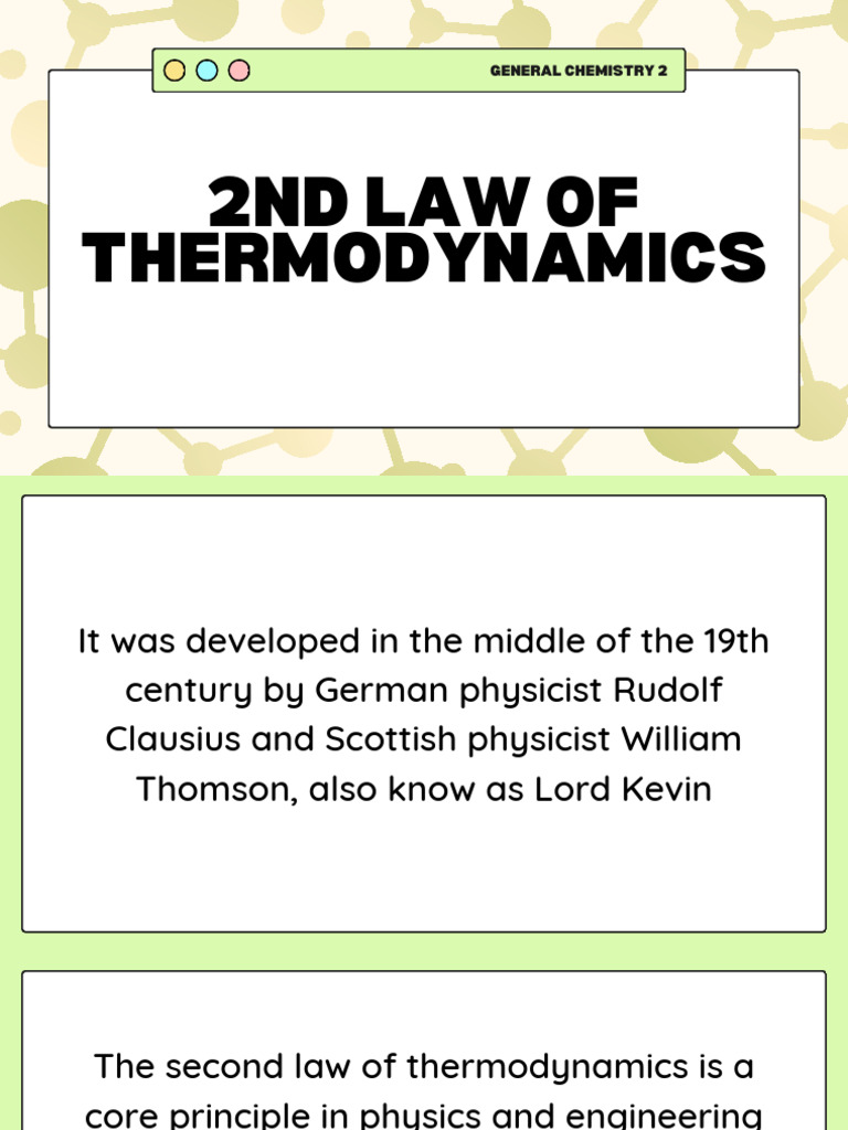 2nd Law of Thermodynamics Group 1 Nebres | PDF | Entropy | Gibbs Free ...