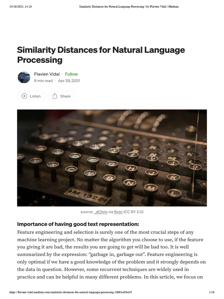 Similarity Distances For Natural Language Processing | PDF | Norm ...