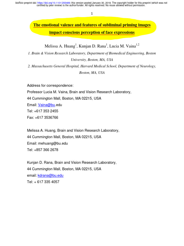 V 1.full | PDF | Affect (Psychology) | Priming (Psychology)