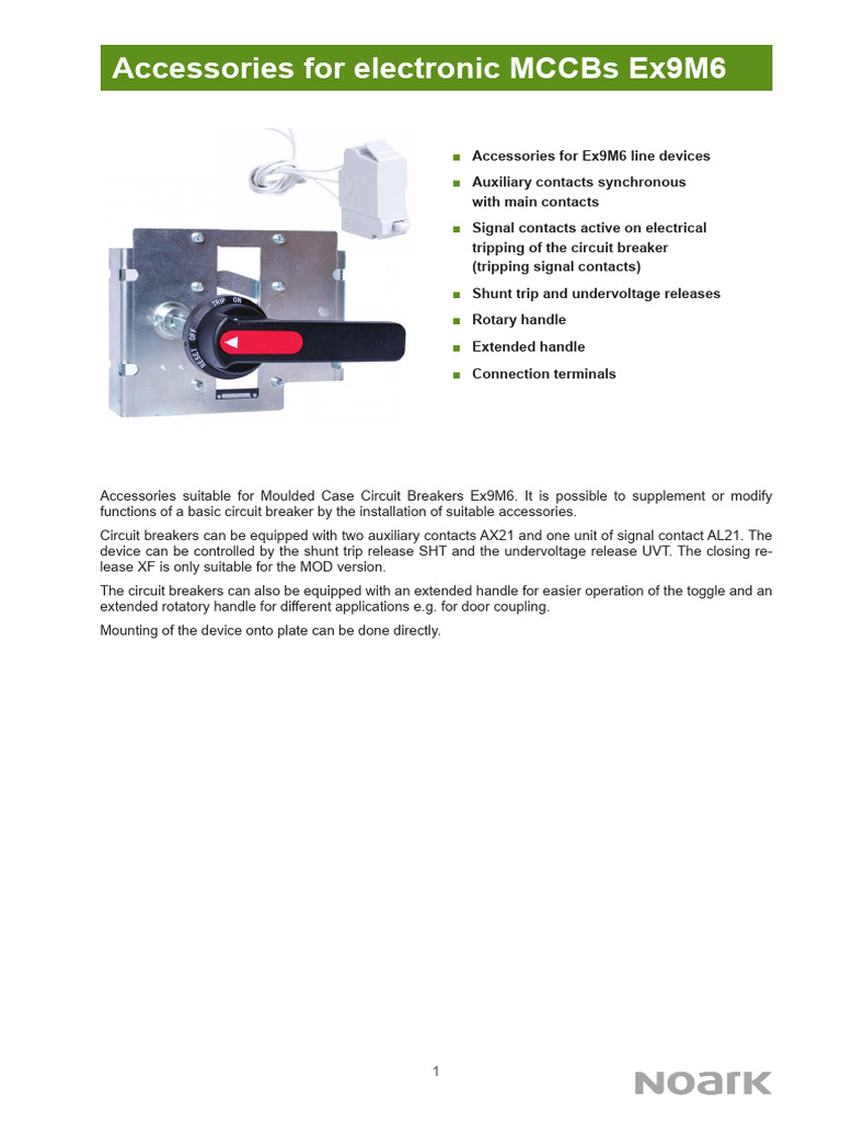 Ex9M6 MCCB Accessories Guide | PDF | Mains Electricity | Alternating ...