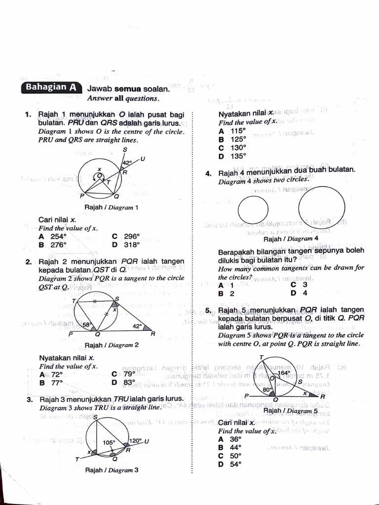 Angles and Tangents in Circles Exercise | PDF
