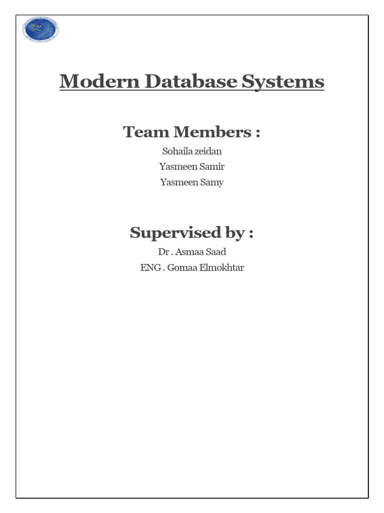 Modern Database Systems: Team Members | PDF | No Sql | Databases