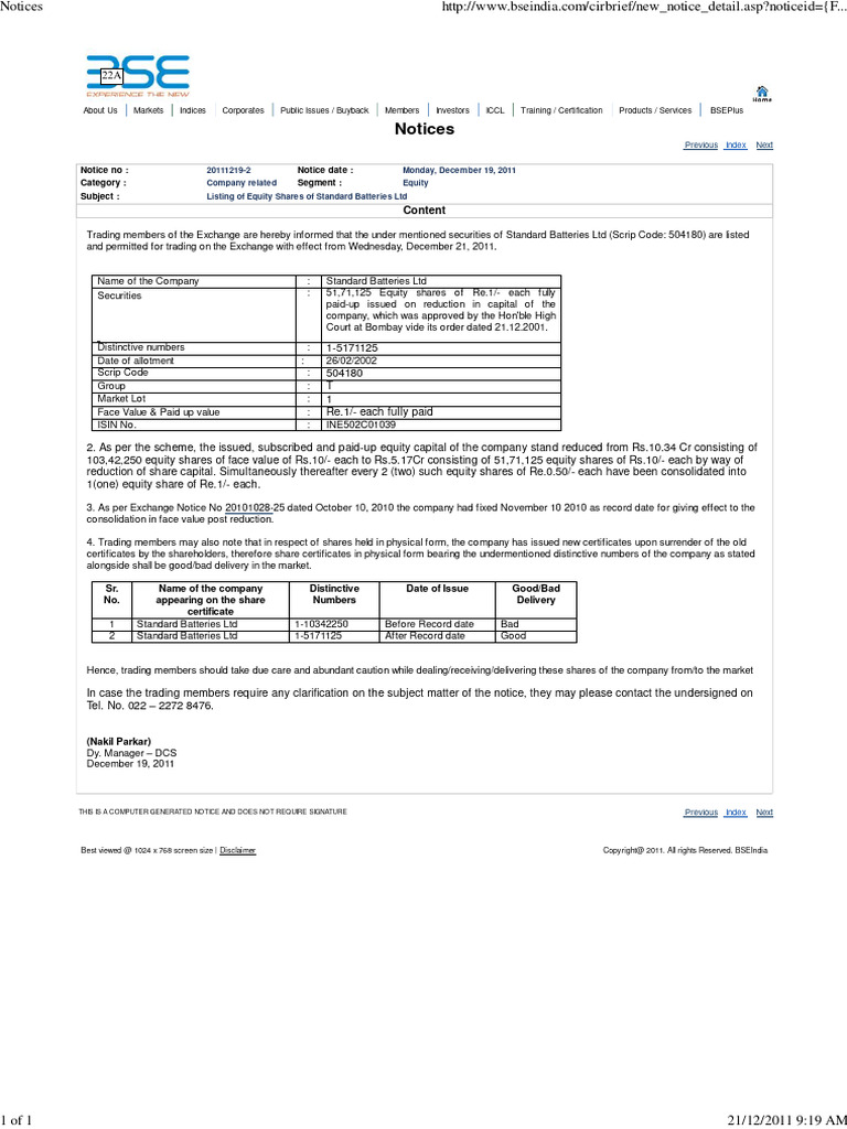 BSE Trading Notice | PDF | Securities (Finance) | Economies