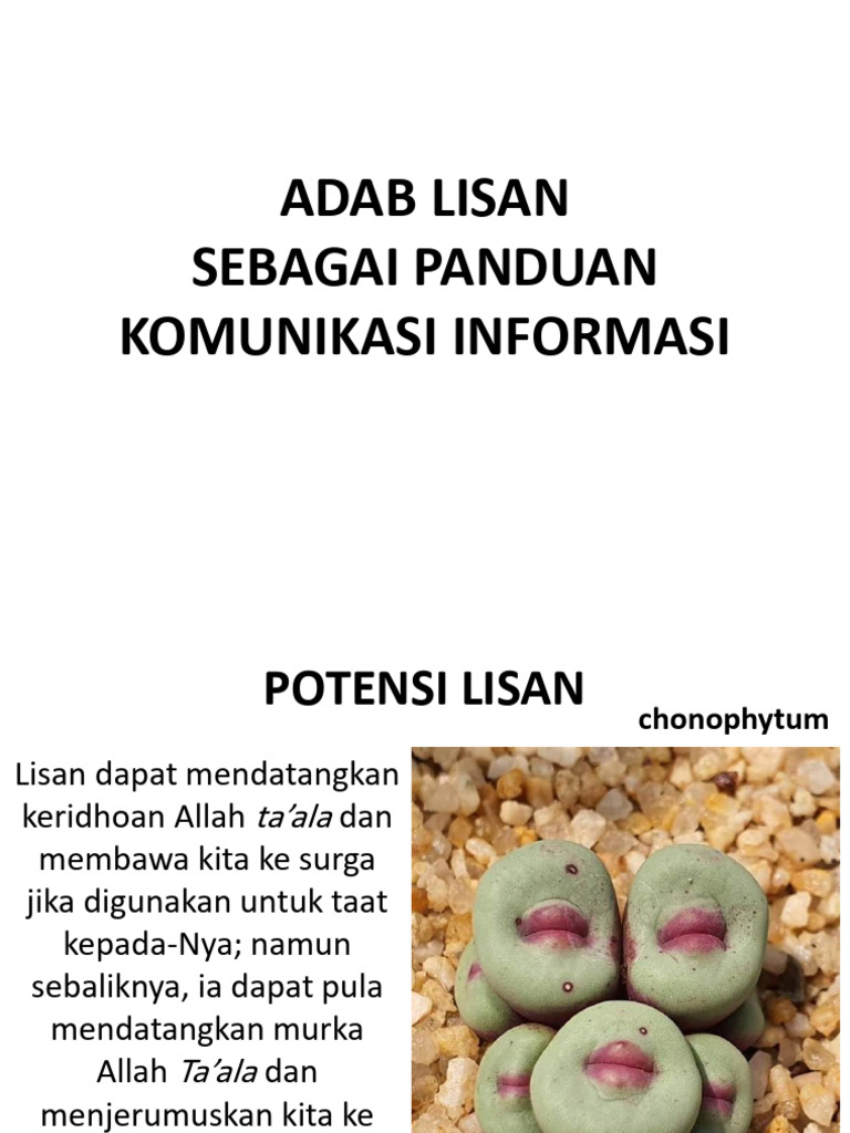Adab Lisan Sebagai Panduan Komunikasi Informasi | PDF