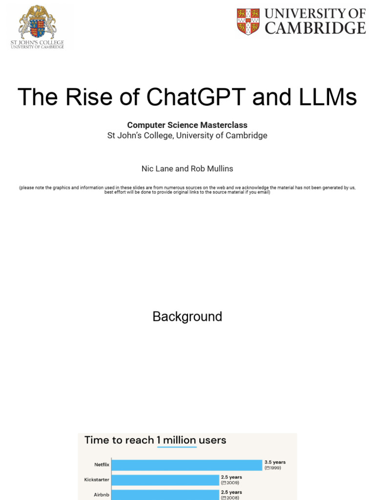 Computer Science Masterclass - The Rise of ChatGPT and LLMs | PDF