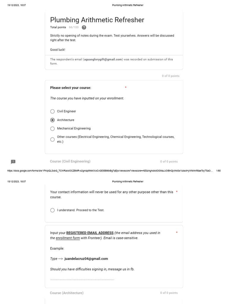 Plumbing Arithmetic Refresher | PDF | Gases | Depreciation