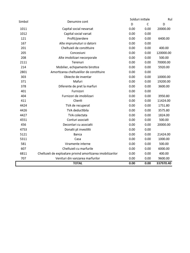 Balanta de Verificare | PDF