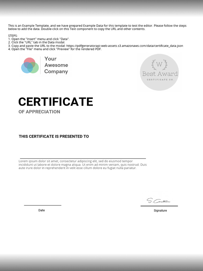 Certificate Example | PDF