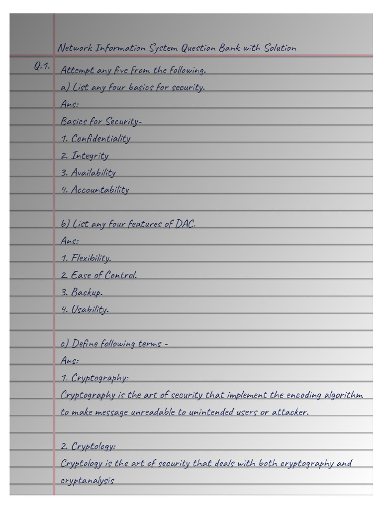 NIS Solution of QB | PDF