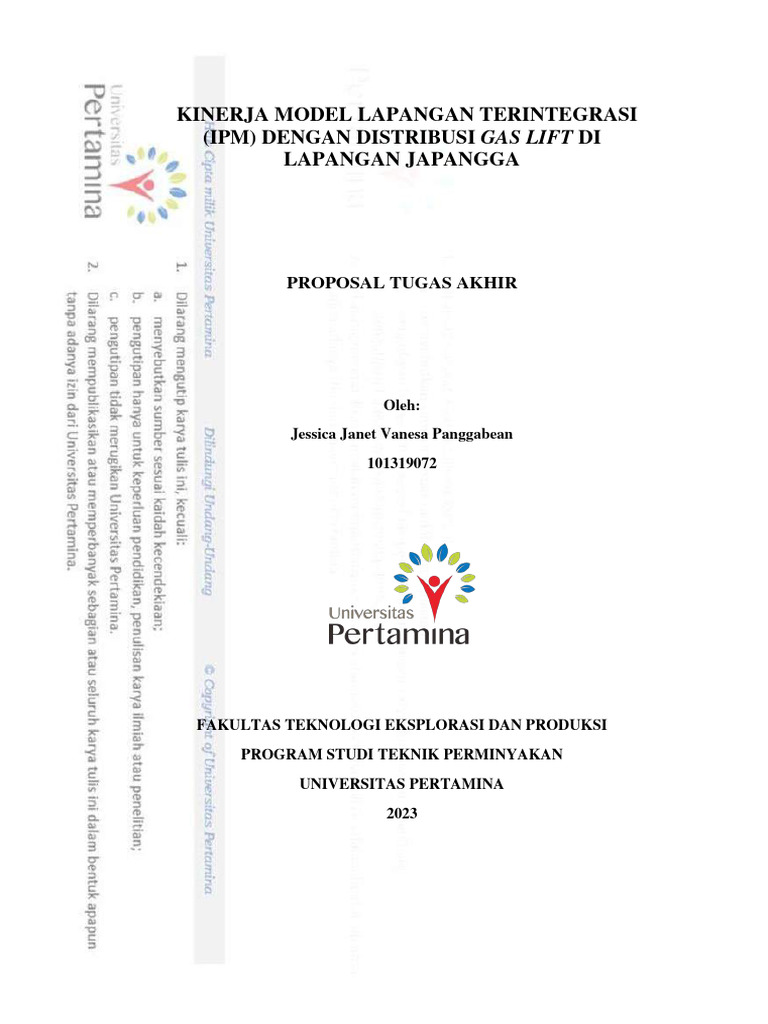 Kinerja Model Lapangan Terintegrasi (Ipm) Dengan Distribusi Gas Lift Di Lapangan Japangga | PDF