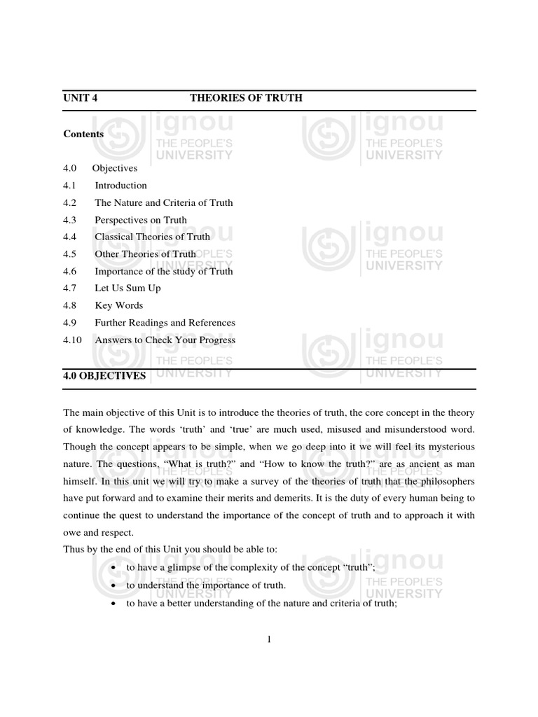 Unit 4 | PDF | Truth | Knowledge