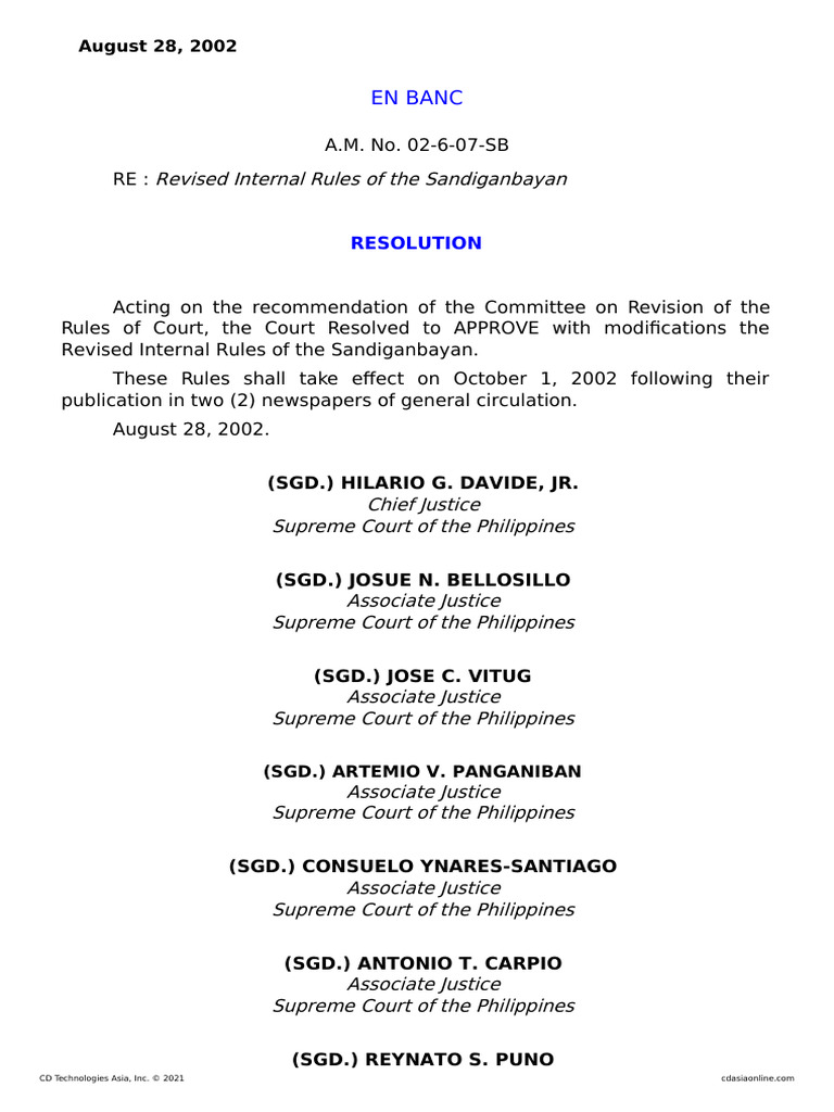 Revised Internal Rules of Sandiganbayan | PDF | Judgment (Law) | Appeal