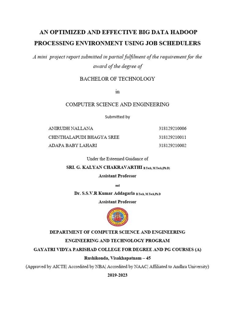 An Optimized and Effective Big Data Hadoop Processing Environment Using Job Schedulers | PDF ...