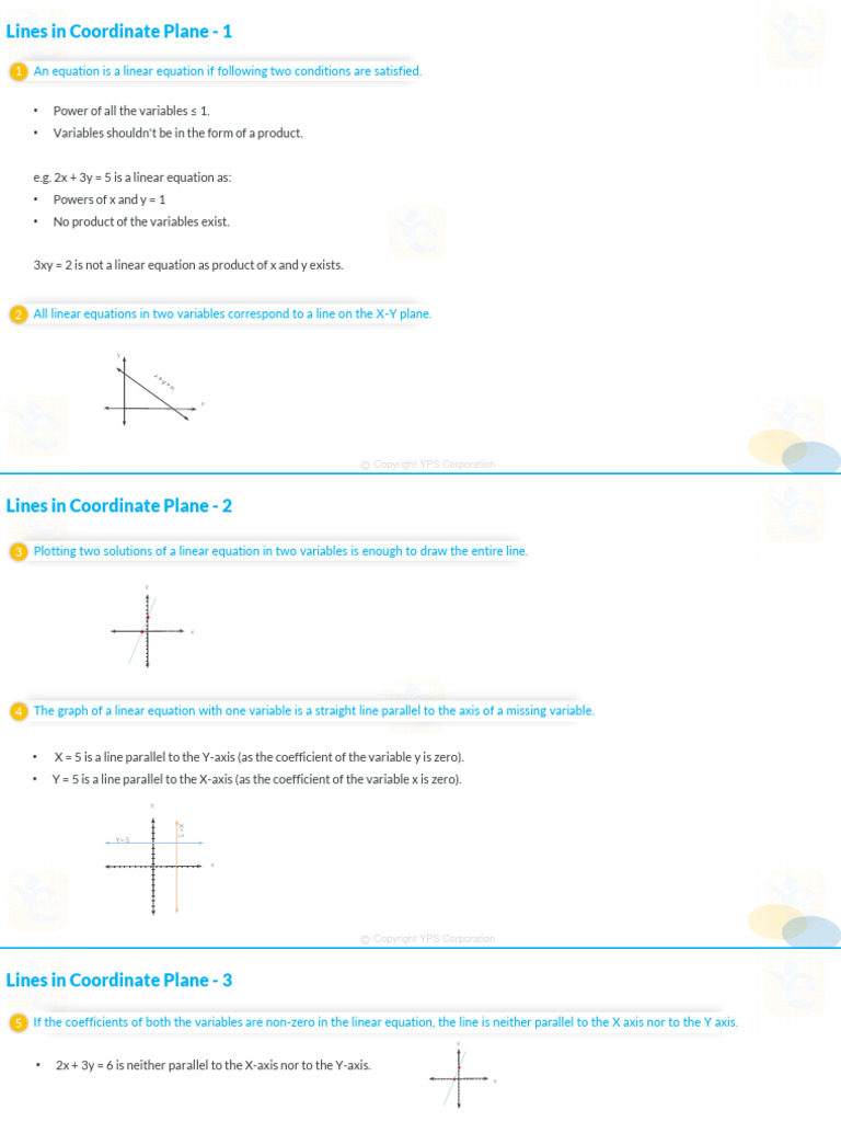 Lines in Coordinate Plane Summary | PDF | Equations | Euclidean Geometry