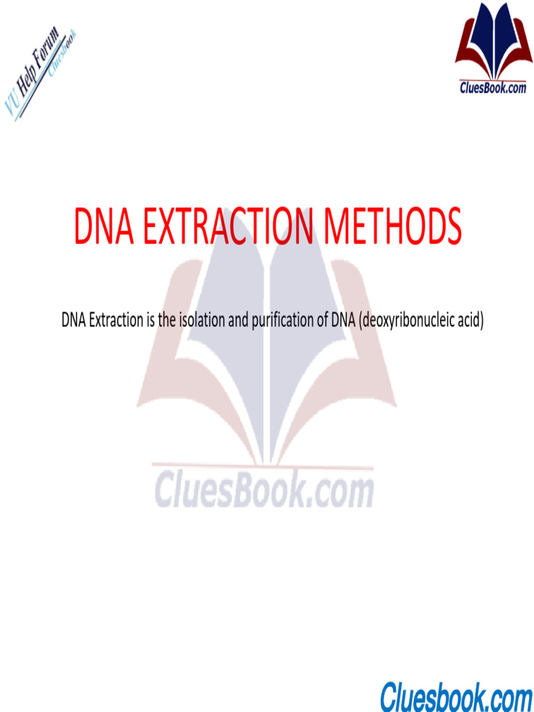 DNA Extraction PDF | PDF