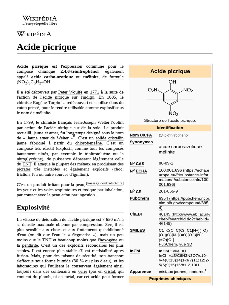 Acide Picrique | PDF