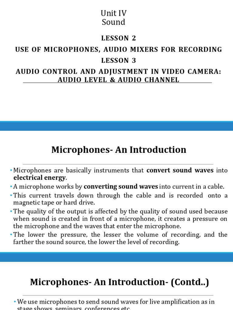 4 (2) Microphones&AudioMixers | PDF | Microphone | Audio Electronics