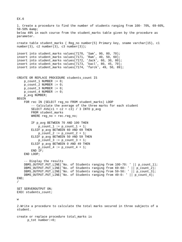 EX.6 | PDF | Databases | Computer Programming