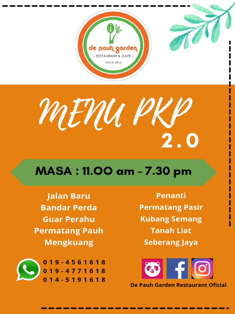 De Pauh Garden PKP Menu 2.0 | PDF
