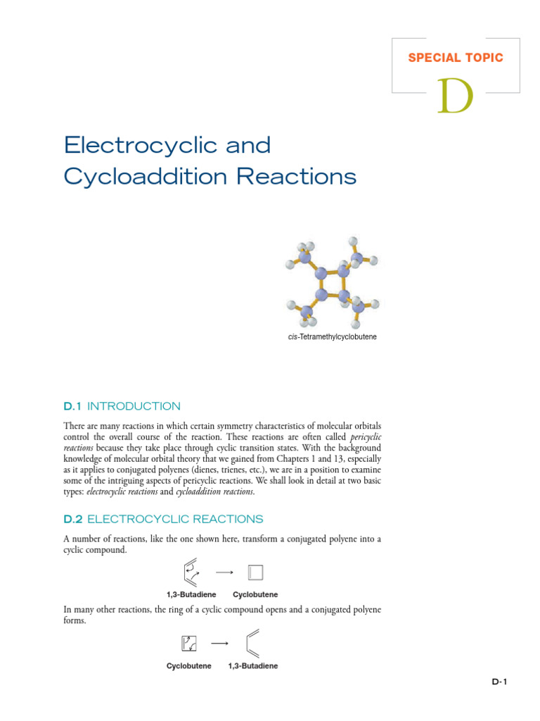 Electrocyclic Reactions Overview | PDF