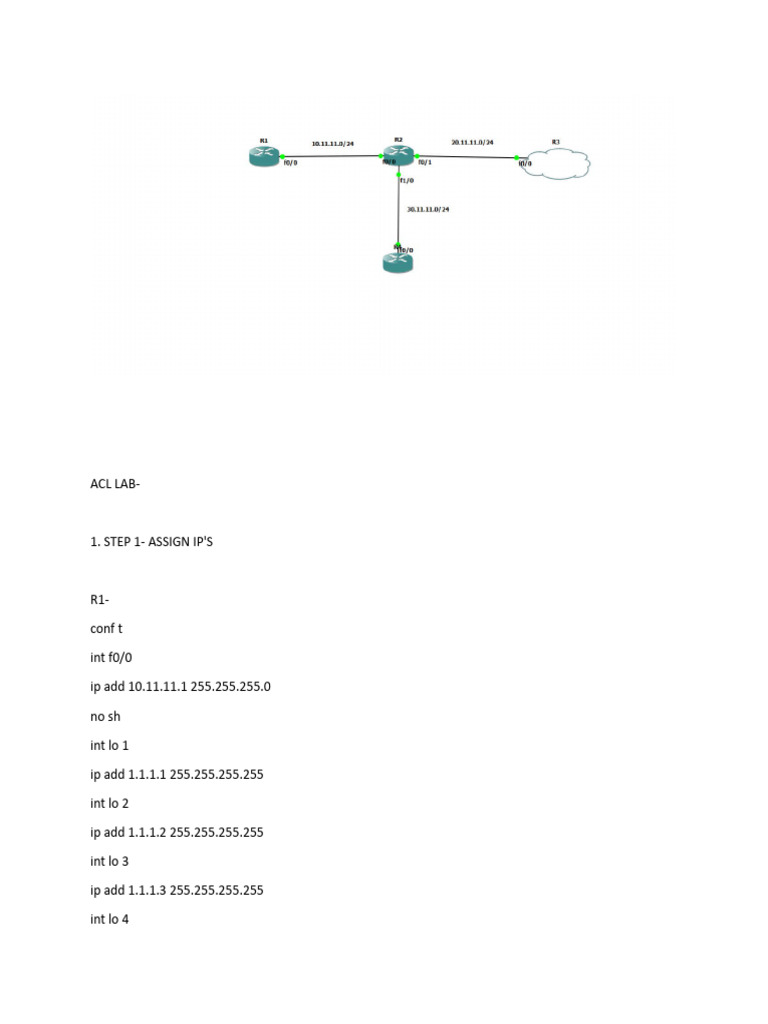 Acl Lab Pdf Secure Shell Data Transmission 