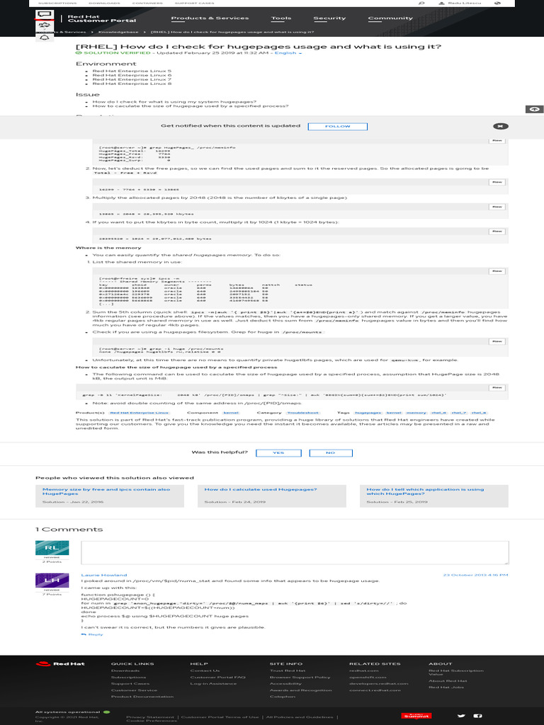 hugepages usage and what is using it | PDF | Operating System Technology | System Software
