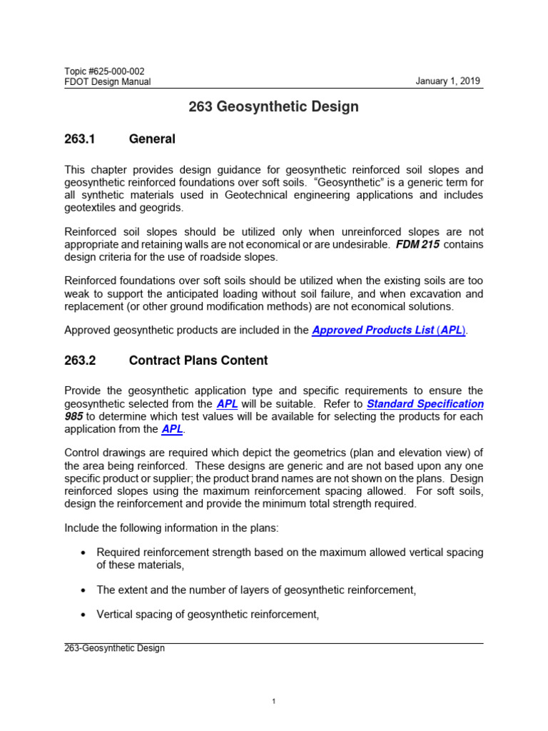 FDOT Geosynthetics Design | PDF | Geotechnical Engineering | Civil ...