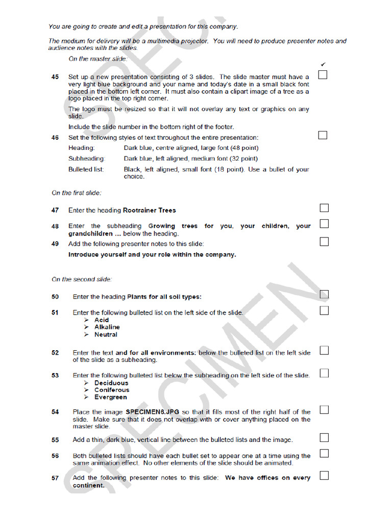 2007 Powerpoint Task | PDF