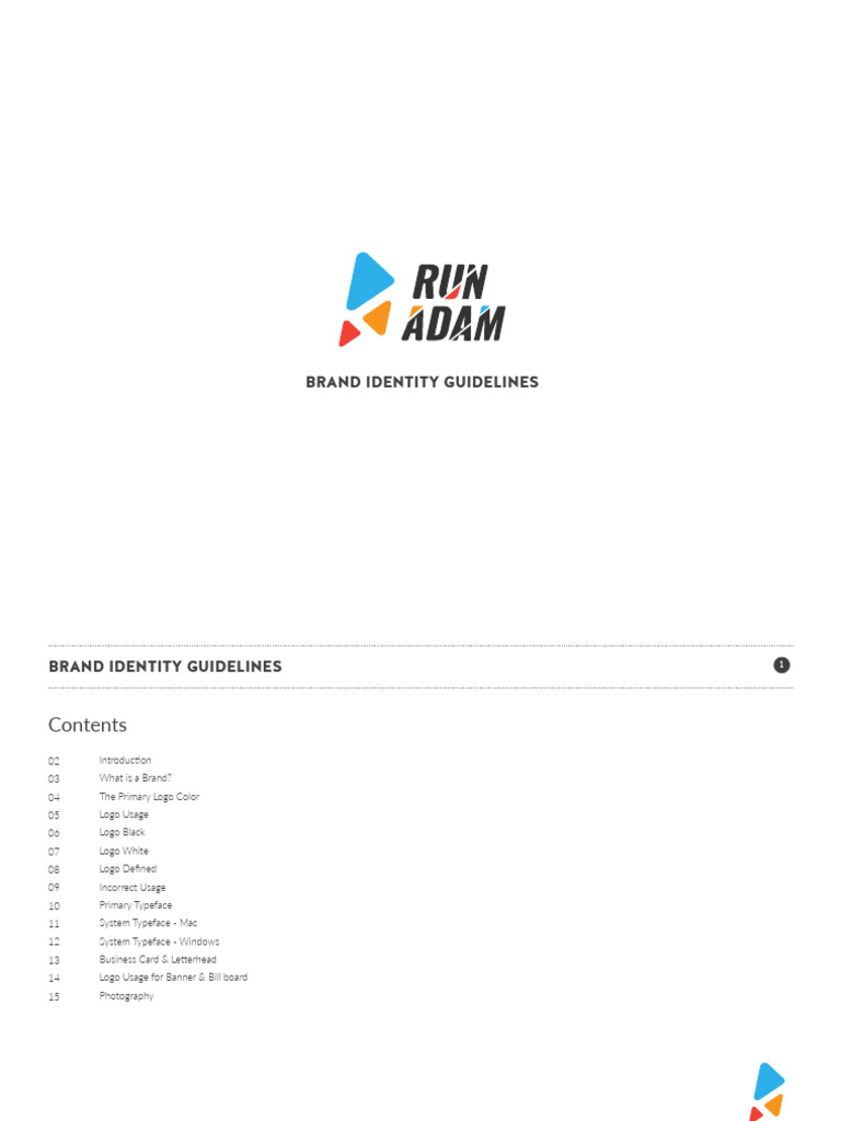 RunAdam Identity Guidelines | PDF | Arial | Brand