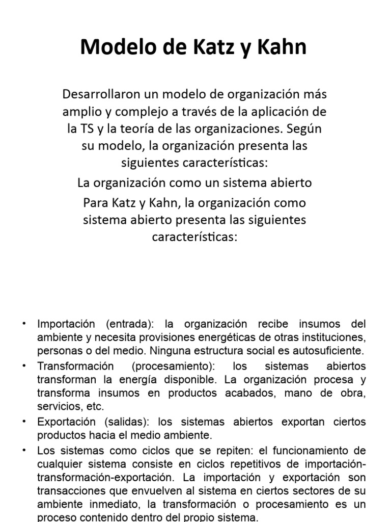 Modelo de Katz y Kahn | PDF | Ciencia y matemáticas