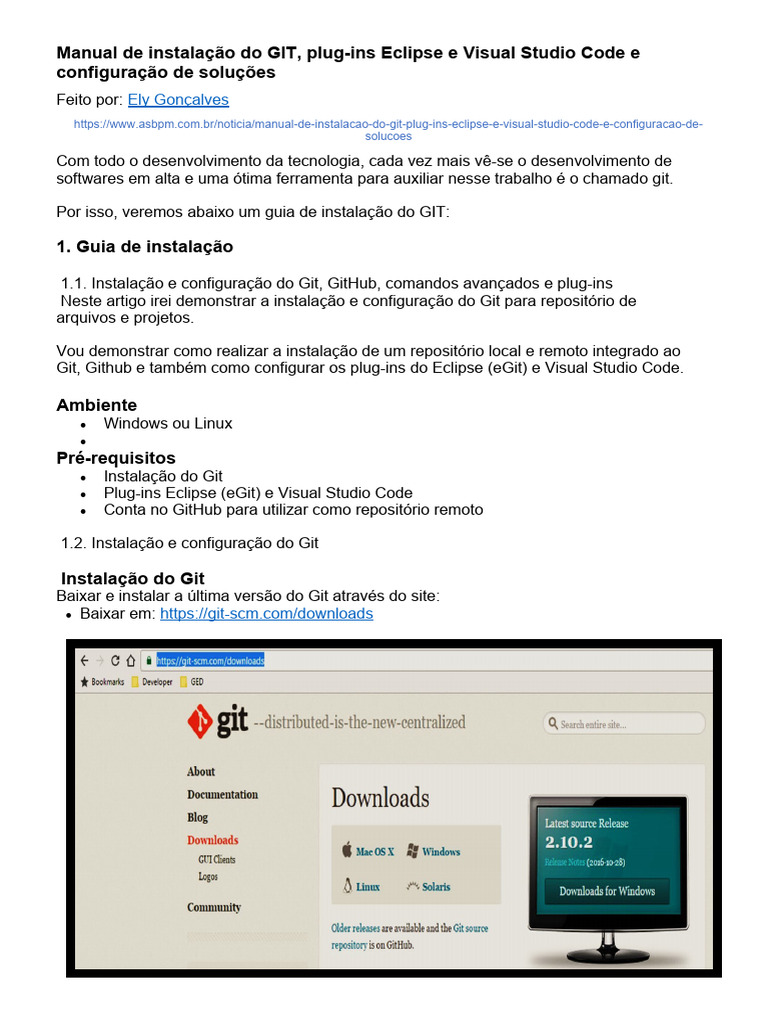 Manual de Instalação Do GIT | PDF | Cápsula segura | Desenvolvimento de ...