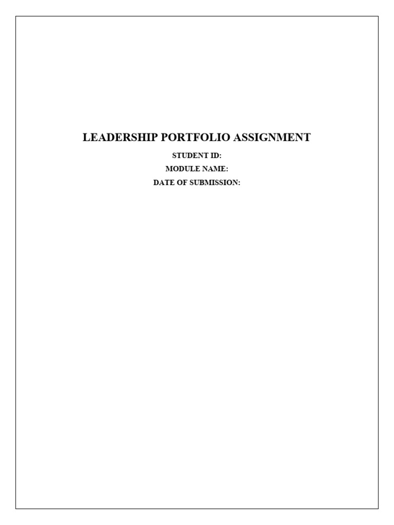 FWD - 7-BSP1355 - Leadership Portfolio Assessment Brief | PDF ...