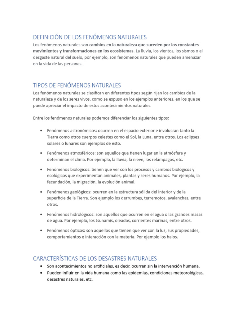 Cs de La Tierra Fenomenos Naturales JA 5to | PDF | Naturaleza | Tierra