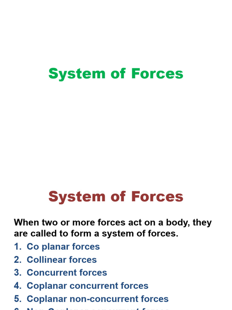 System of Forces | PDF | Force | Classical Mechanics