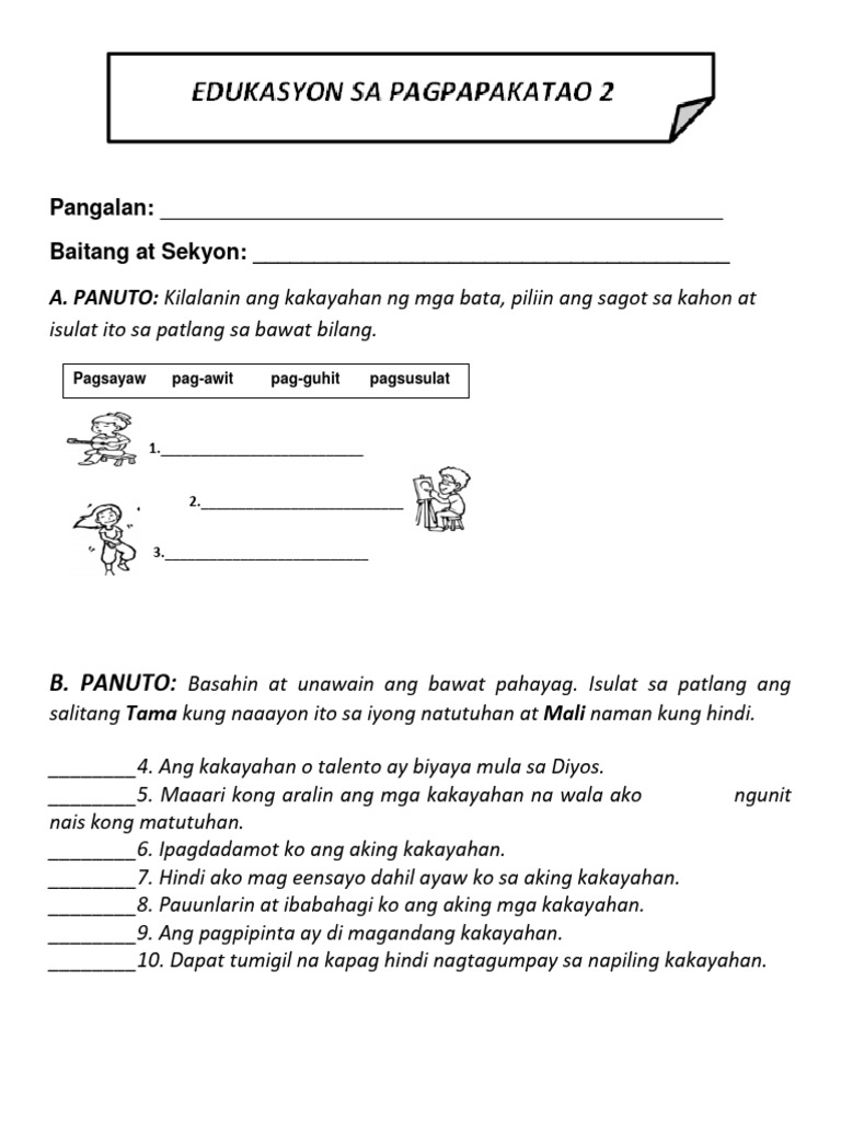 Worksheet ESP-WEEK 1 | PDF