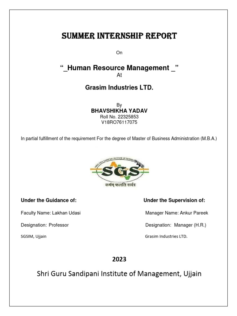 Summer Internship Report 1 | PDF