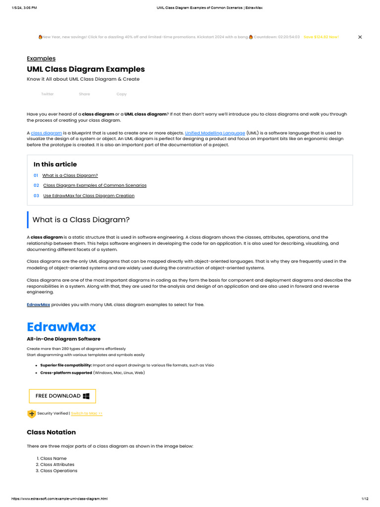 Uml Class Diagram Examples Of Common Scenarios Edrawmax Pdf Class Computer Programming