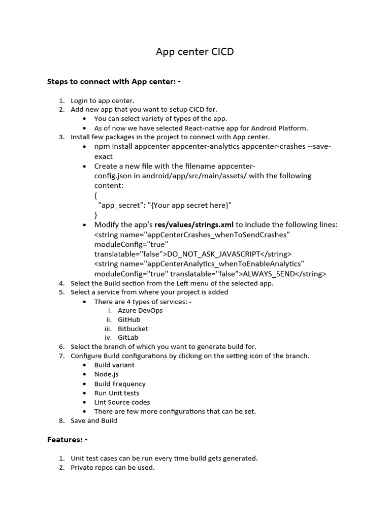 App Center Cicd Pdf 