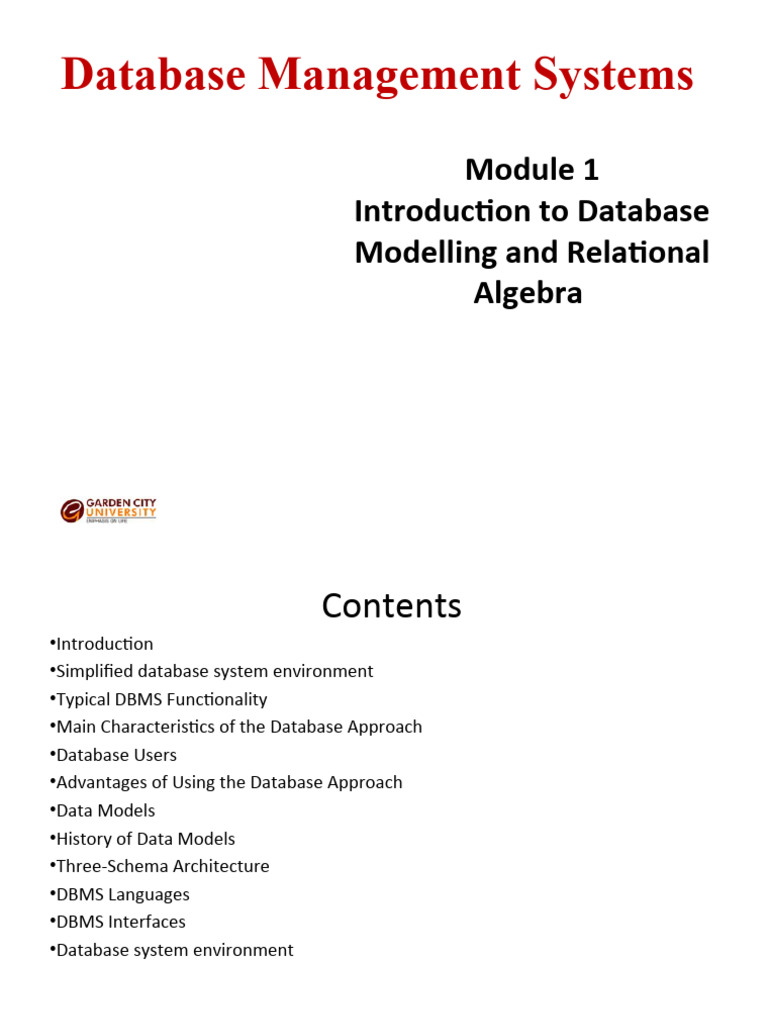 Module 1 Sudha | PDF | Databases | Relational Model