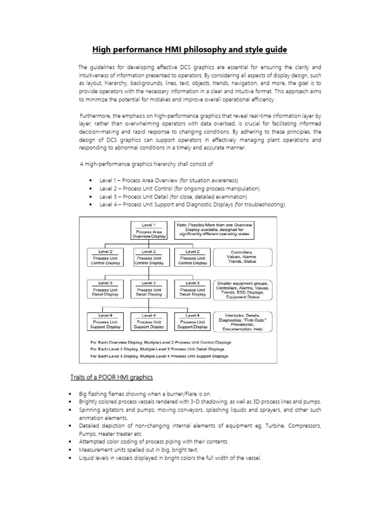 High performance HMI philosphy and guidelines | PDF | User Interface | Pump