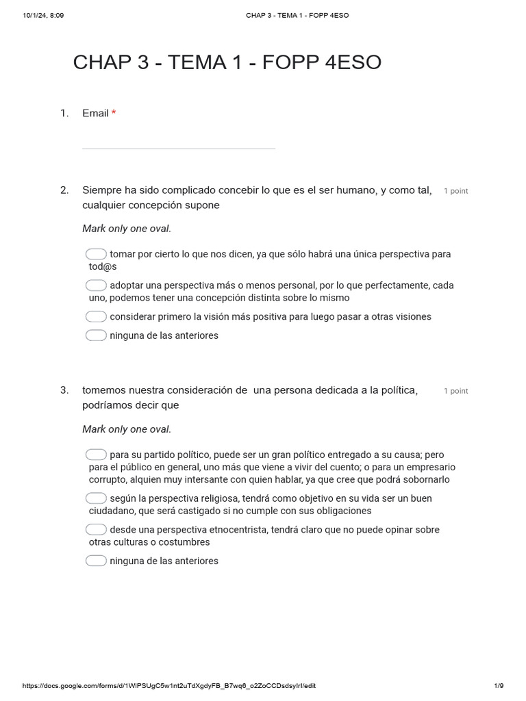 CHAP 3 - TEMA 1 - FOPP 4ESO - Google Forms | PDF | Michel Foucault ...