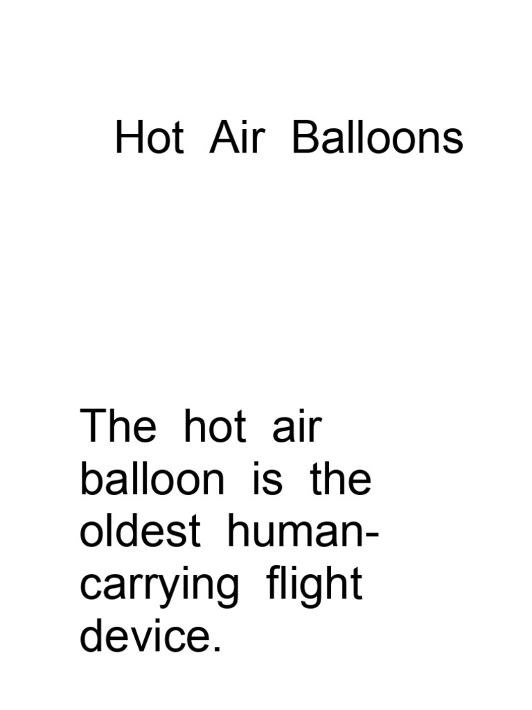 Hot Air Balloons | PDF