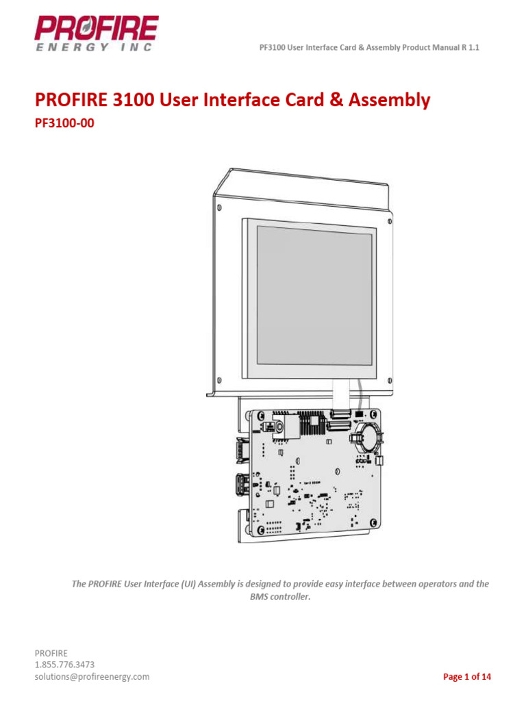 PF3100 User Interface Card and Assembly Product Manual | PDF | User ...