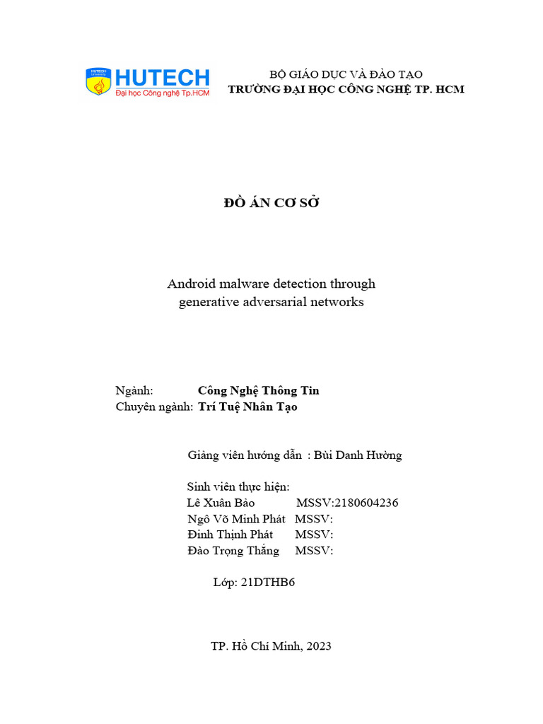 Android Malware Detection Through Generative Adversarial Networks | PDF