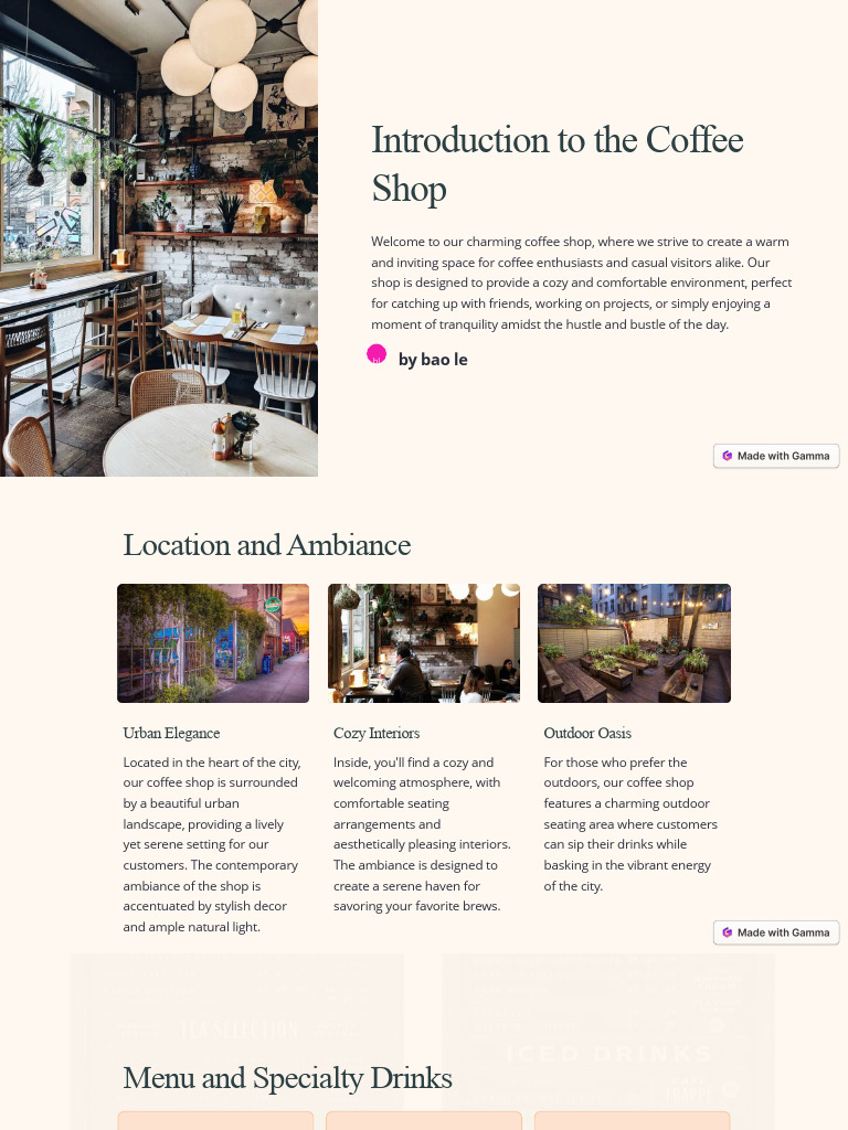 Introduction to the Coffee Shop | PDF | Coffee | Food And Drink