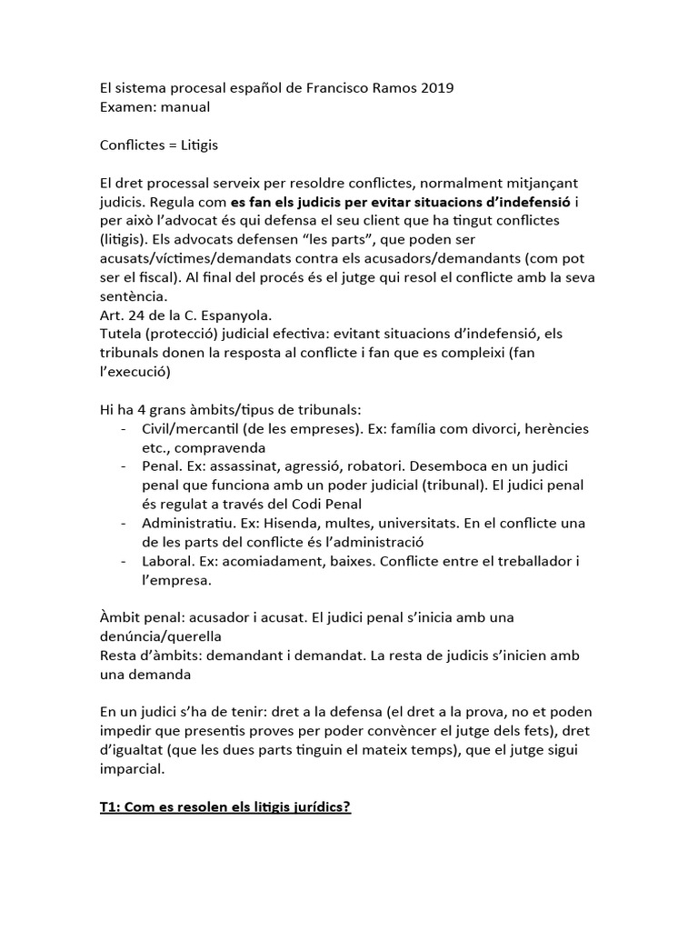 Dret Processal Upf 1r Trimestre | PDF